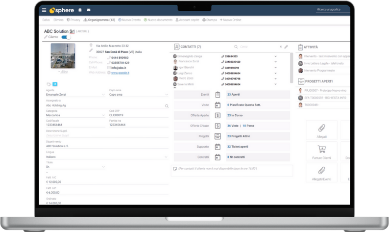 CRM Sphere Software completo per la gestione clienti e vendite | STUDIOBIT
